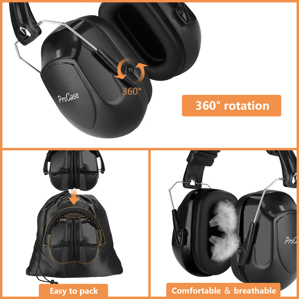 ProCase NRR 28dB Hearing Protection Earmuff – Procase