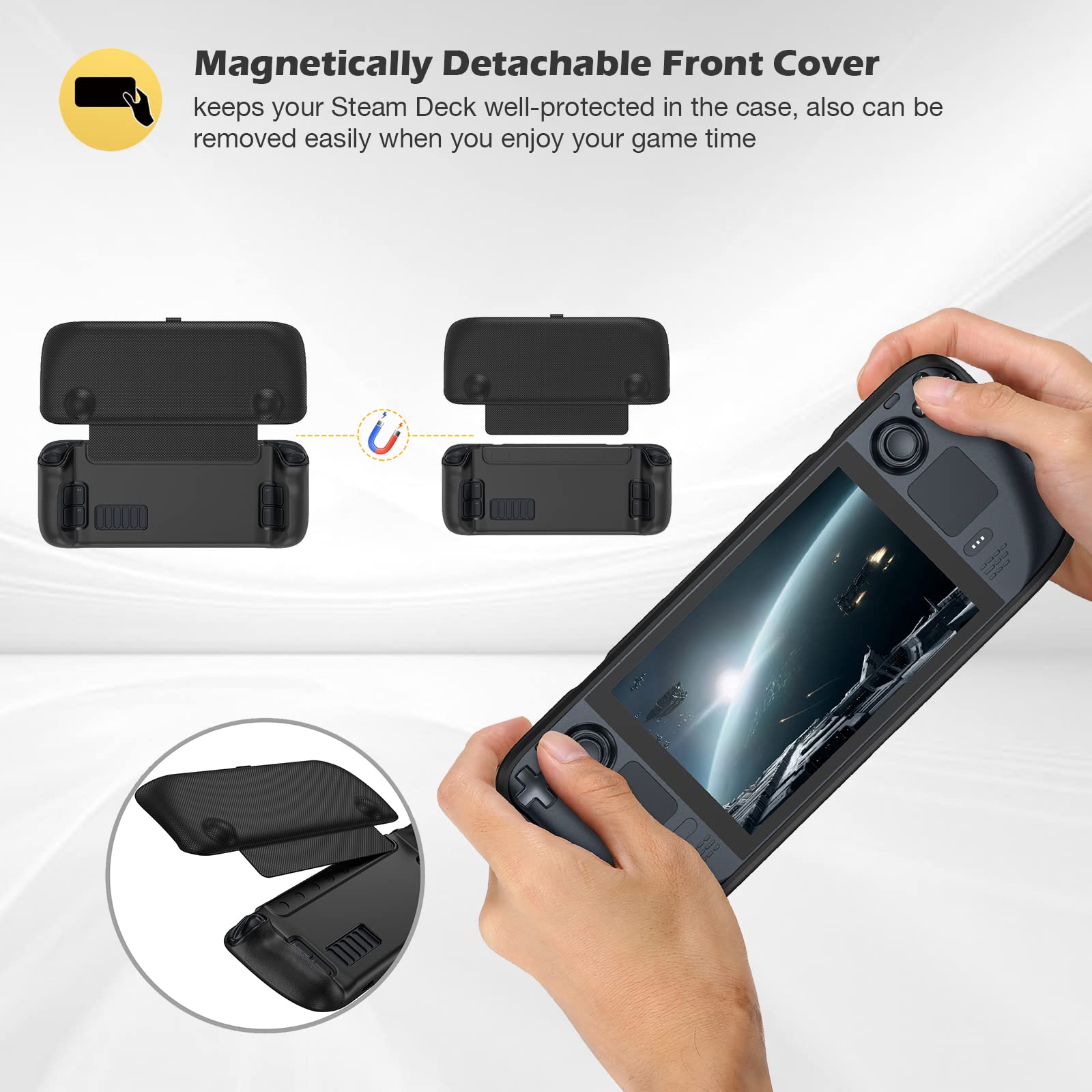 (CASE ONLY) Steam Deck 2021 Flip Protective Case with Front Cover | Pr ...